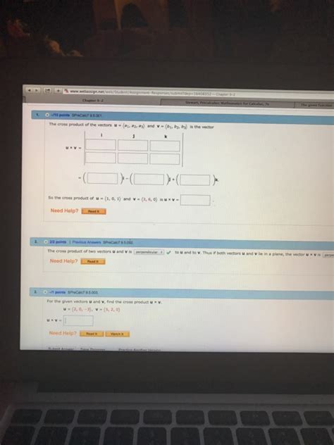 Solved The Cross Product Of The Vectors U A 1 A 2 A 3 Chegg Com