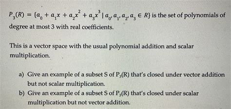 Solved Give Examples Of Subsets With The Following Chegg