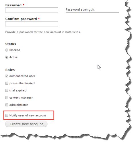 mail new user
