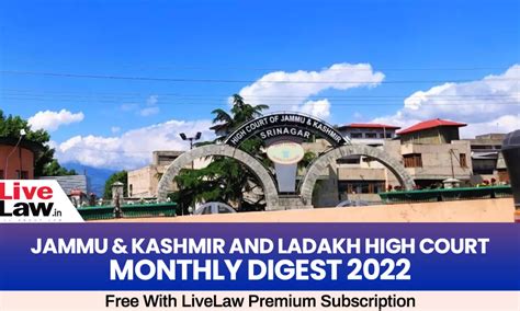 Jammu And Kashmir And Ladakh High Court Monthly Digest May 2023