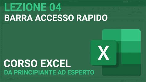 Barra Accesso Rapido EXCEL TUTORIAL ITALIANO 04 Corso 2024 YouTube