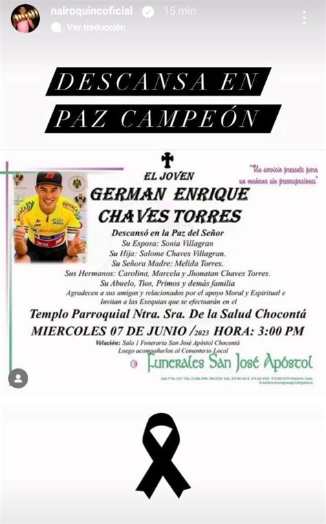 Nairo Quintana Y El Sentido Mensaje Al Ciclista Germán Chaves Tras Su