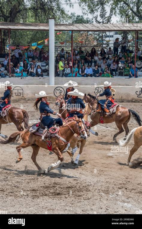 Women Compete In A Traditional Charreria In Mexico City Mexico Stock Photo Alamy