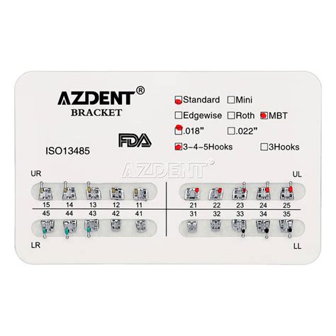 Azdent Dental Orthodontic Metal Brackets Braces Ministandard Rothmbt