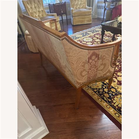 Setee Gold Damask Print Loveseat Aptdeco