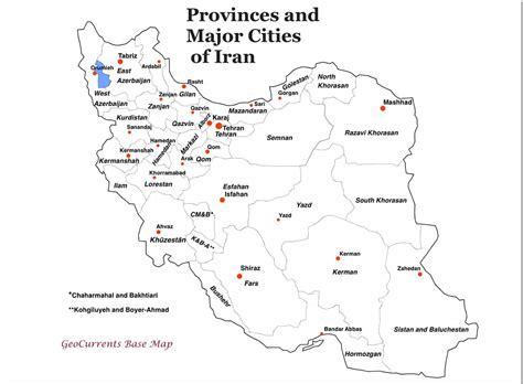 Printable Iran Map With Cities Free Download And Print For You
