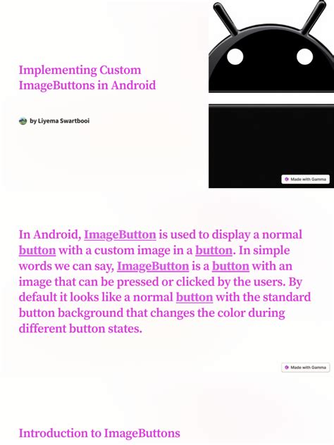Implementing Custom Imagebuttons In Android Pdf Android Operating