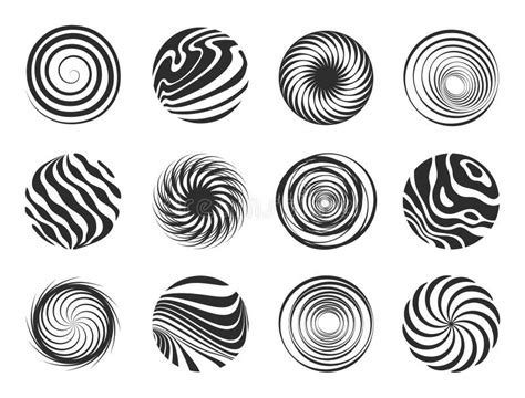 Spiral Abstract Movement And Hypnotic Vortex Whirl And Vortex Dynamic Icon Design Stock Vector