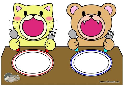 今回は食べ物のシールを使って「あーん」遊びができるシール台紙を公開しました。ねこさんとくまさんにたべものシールをたくさん貼ってお腹いっぱいにし
