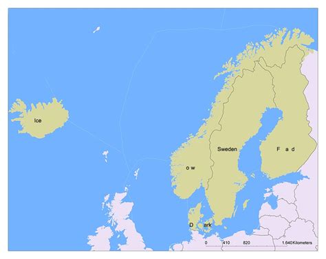 Map Of The Nordics But I Removed Letters From Every Countrys Name Until