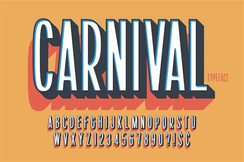 레트로 3d 디스플레이 글꼴 디자인 알파벳 문자 프리미엄 벡터