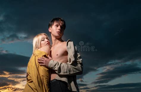Sensual Portrait Of Young Couple In Love Loving Couple Embracing And