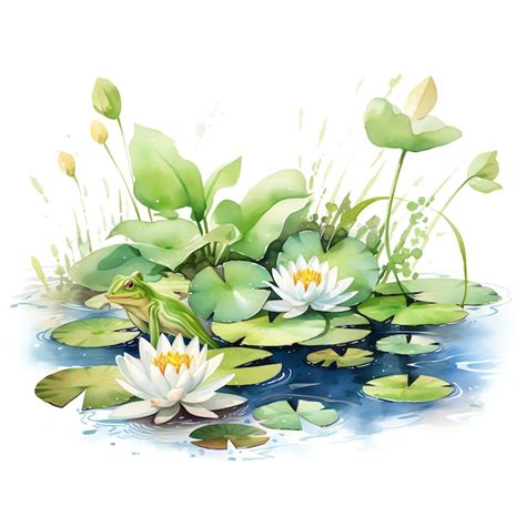 Premium Ai Image Beautiful Small Tadpole Lily Pond Clipart Illustration