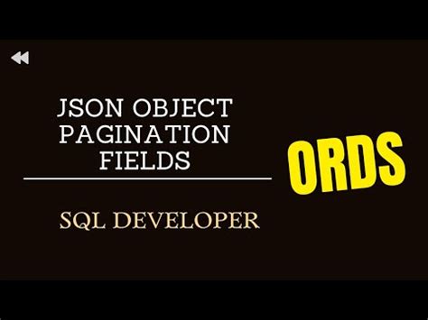 How To Do Pagination With ORDS REST API Using SQL Developer Limit