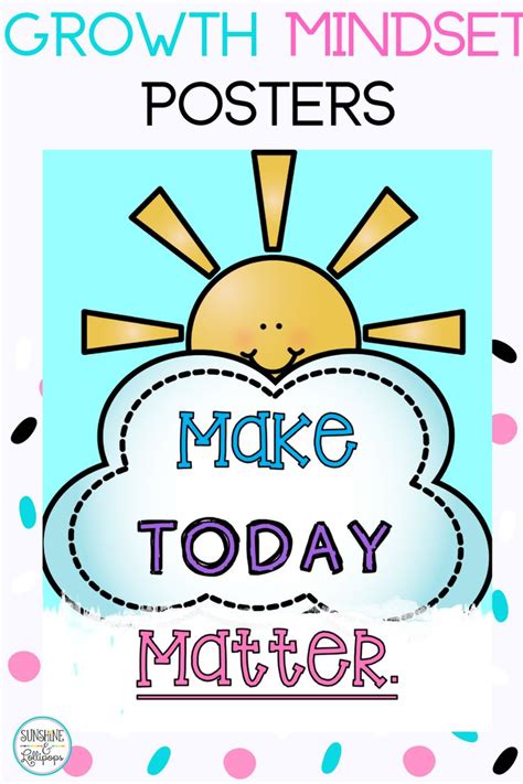 Back To School Classroom Decor Growth Mindset Posters Rainbow Color
