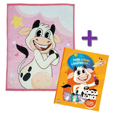 Pack Cobija Rosada La Vaca Lola Libro Juega Col Carulla