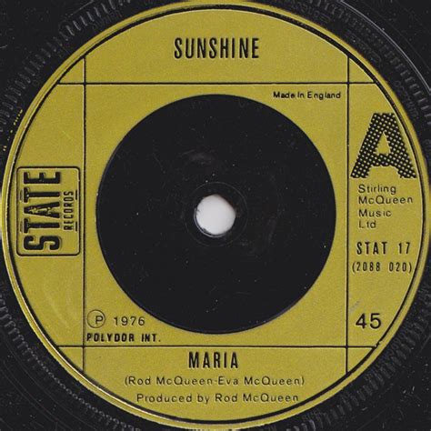 Sunshine Maria 1976 Vinyl Discogs