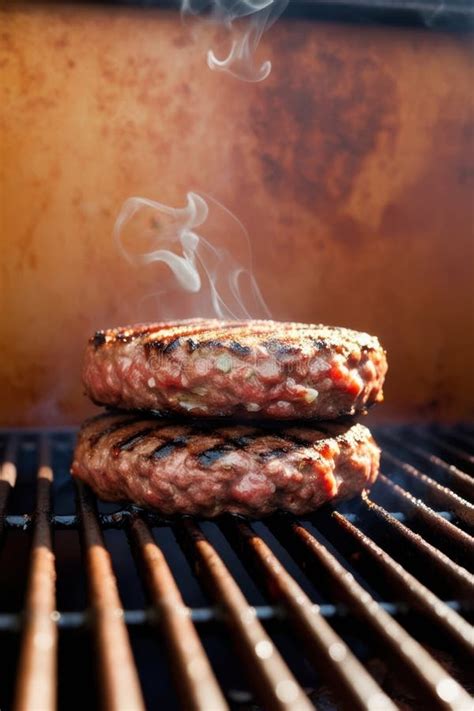 Perfectly Grilled Juicy Burger Patties Stock Illustration