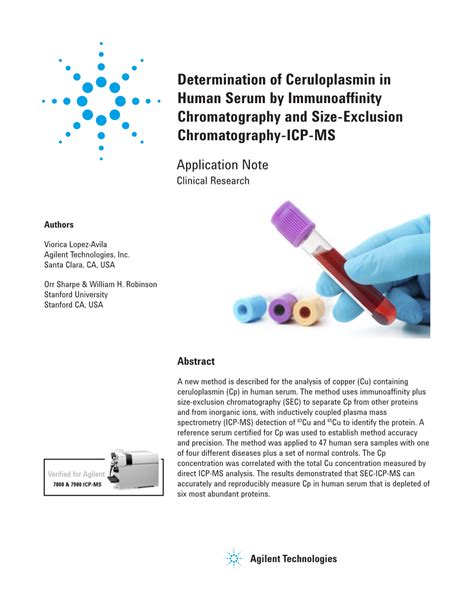 Determination Of Ceruloplasmin In Human Serum By Immunoaffinity