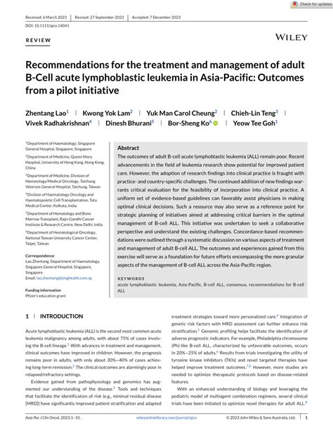 Pdf Recommendations For The Treatment And Management Of Adult B‐cell