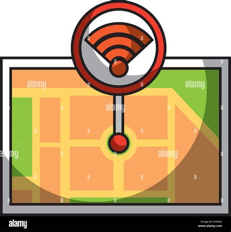 Gps Navigation Map Destination With Wifi Pointer Stock Vector Image Art Alamy