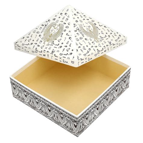Set Of 2 Handmade Paper And Handblock Printed Pyramid Shape Boxes