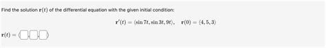 Solved Find The Solution R T Of The Differential Equation Chegg Com