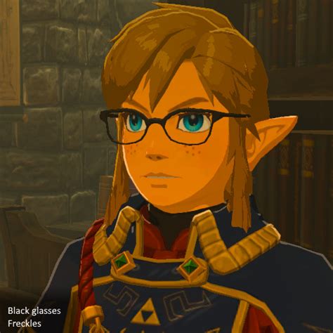 Stylish Link Glasses Earrings Freckles Mod For The Legend Of Zelda Breath Of The Wild Wiiu