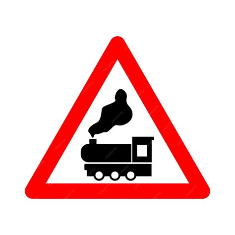 Premium Vector Railway Crossing Sign Without Barrier Warning Sign