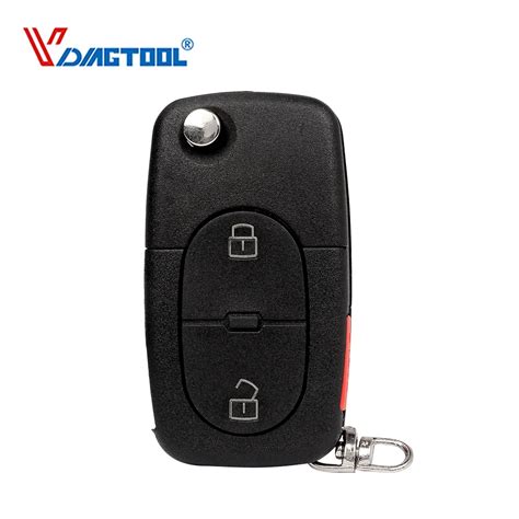 Vdiagtool Folding 2panic Buttons Key Case Flip Remote Key Blank Round
