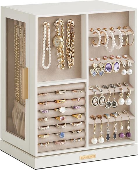 Songmics Jewelry Box 360° Rotating Jewelry Storage Case