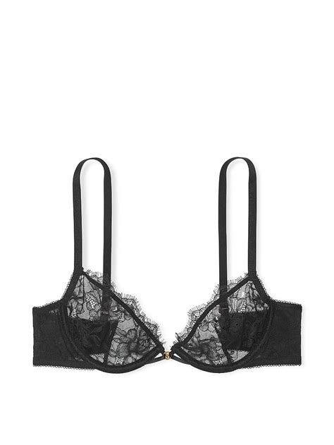 Buy Rose Lace Unlined Low Cut Demi Bra Jet Black Order Bras Online