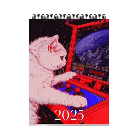 Anxinshui ปฏิทินข้างขึ้นข้างแรมดีไซน์รูปลูกแมว2025 2025 2025ปฏิทินติด