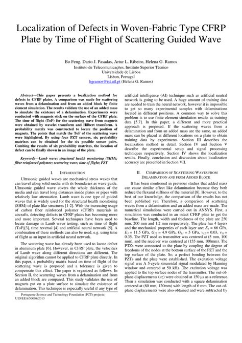 Pdf Localization Of Defects In Woven Fabric Type Cfrp Plate By Time