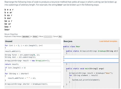 Solved Rearrange The Following Lines Of Code To Produce A Chegg