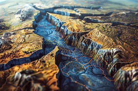 Premium Photo Illustration Of Tectonic Plates Shifting With A Visible Fault Line And Earths
