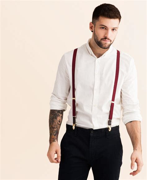 Winter Berry Skinny Burgundy Suspenders Jj Suspenders