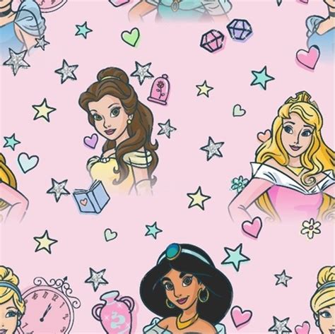 Cotton Fabric Character Fabric Disney Princess Ombre Felt Pen Belle