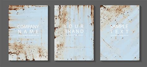 벡터 녹슨 금속 질감 배경 디자인 작업 페이지 커버 북 프리젠 테이션을위한 A4 크기 브로셔 레이아웃 및 전단지 포스터 템플릿 비바람을 맞은에 대한 스톡 벡터 아트 및 기타