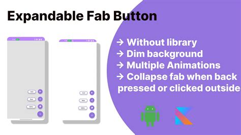 Expandable Floating Action Button With Animations Without Library
