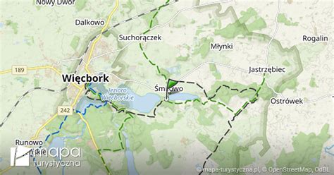 Jezioro Śmiłowskie mapa szlaków turystycznych mapa turystyczna pl
