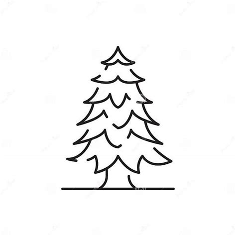 Tree Line Icon Naturally Beautiful Symbol Wooden Trunk And Outline Branches For Map Stock