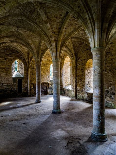 Interior Of A Medieval Building With Archs Stock Image Image Of