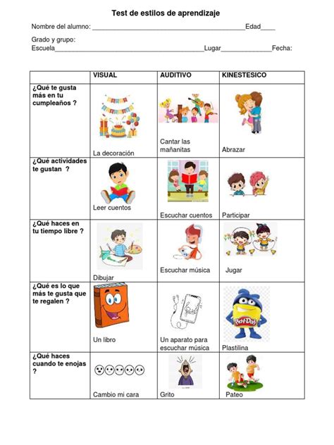 Test De Estilos De Aprendizaje Pdf