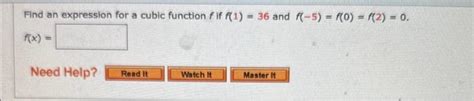 Solved Find An Expression For A Cubic Function F If F136