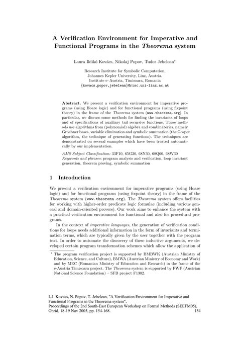 pdf a verification environment for imperative and functional programs