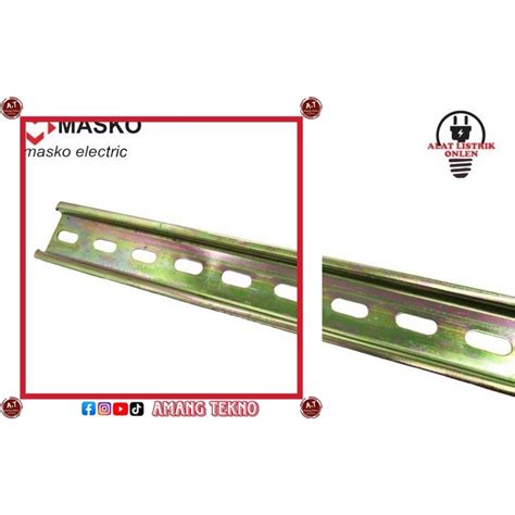 Jual Din Rail Mcb Besi1 Fungsi 1m Rel Dudukan Mcb 1 Meter Masko