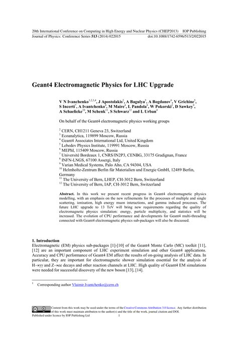 Pdf Geant4 Electromagnetic Physics For Lhc Upgrade