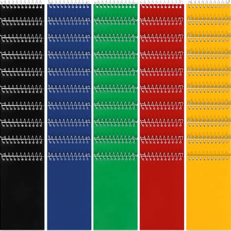 Nuanchu Note Pads 3 X 5 Spirals Notebook 60 Sheets Mini Spiral Notepad Top Bound