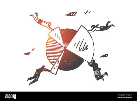 Business Intelligence Teamwork Coworking Concept Sketch Hand Drawn Isolated Vector